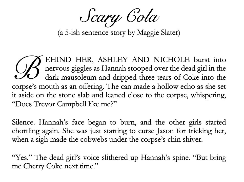 Scary Cola – A 5(ish) Sentence Story – Maggie Slater